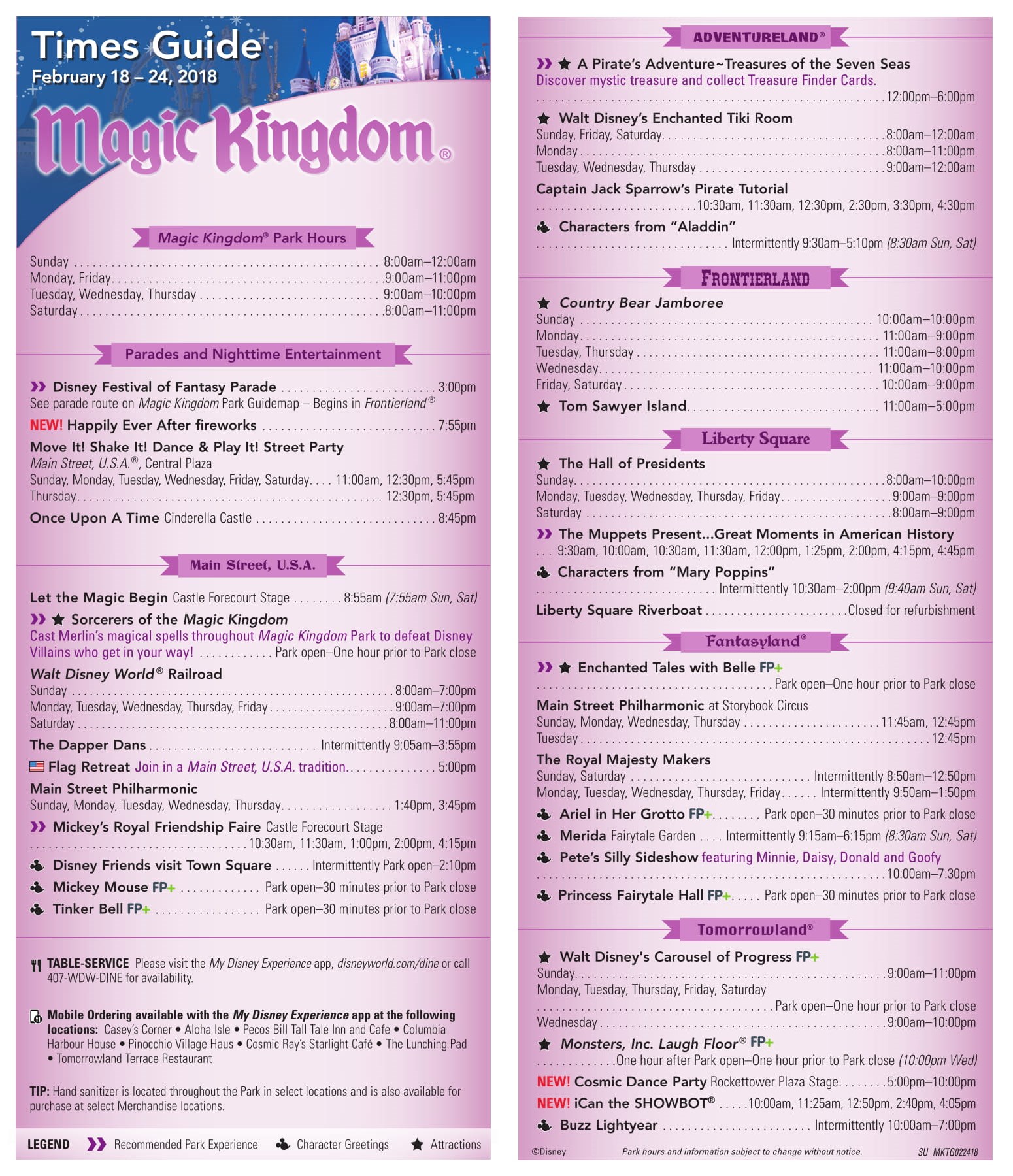 Walt Disney World Times Guides