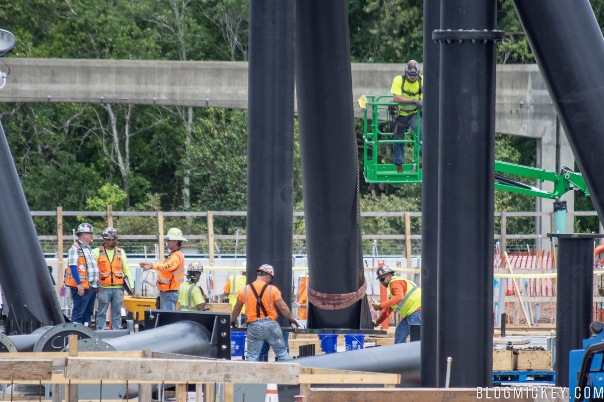 Detailed Look at Tron Roller Coaster Construction Site; Installation of ...