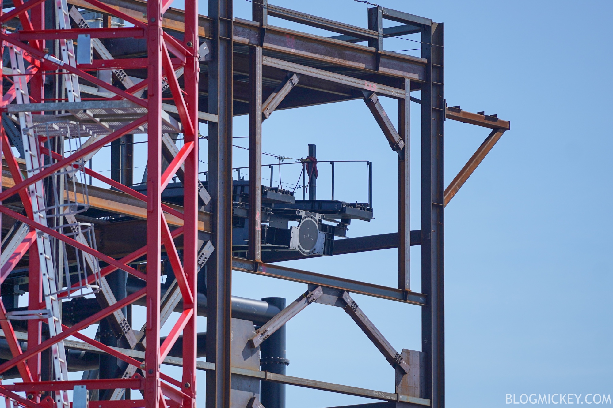 Tron Lightcycle Run Launch Track and Exterior Roller Coaster Supports ...