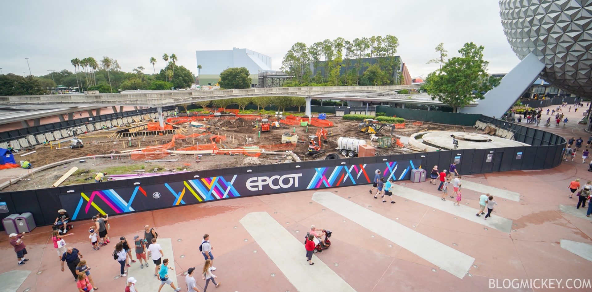 Latest Look at Epcot Entrance Overhaul Project (November 2019)
