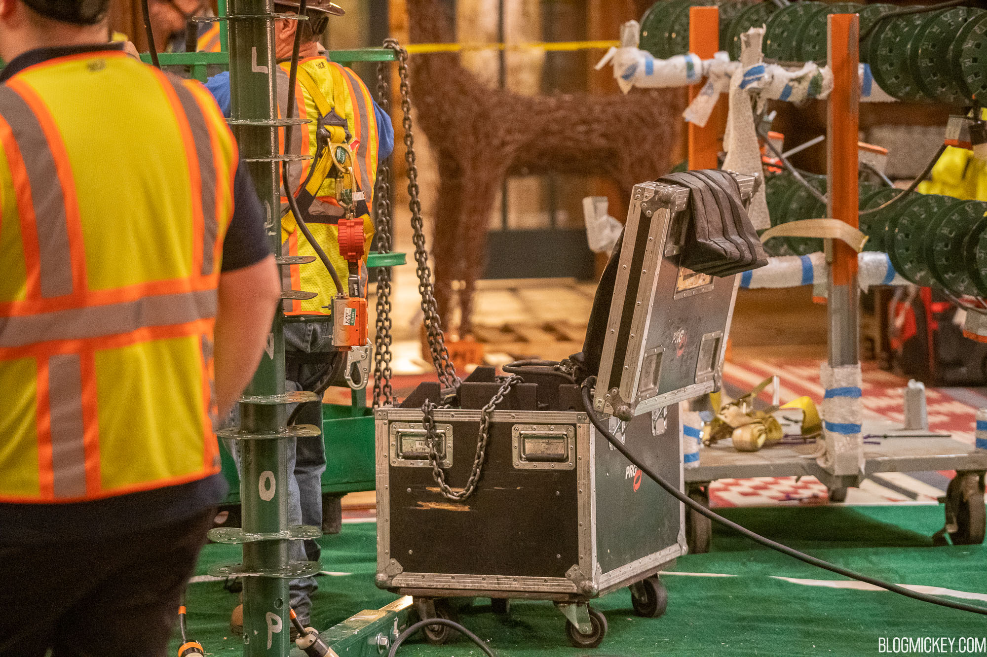 Detailed Look at Wilderness Lodge Christmas Tree Installation