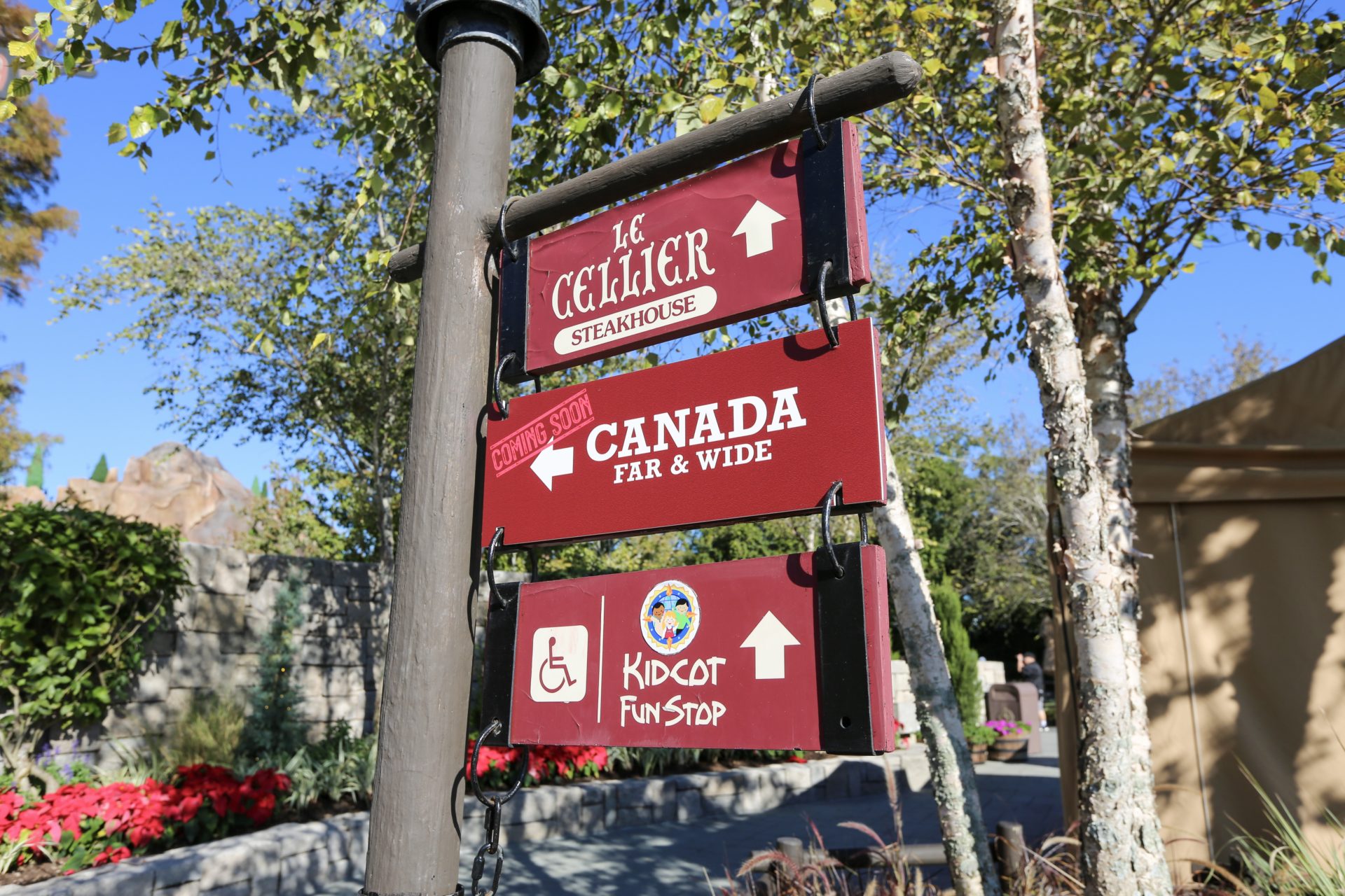 Canada Far & Wide Coming Soon Signage Added to Canada at Epcot
