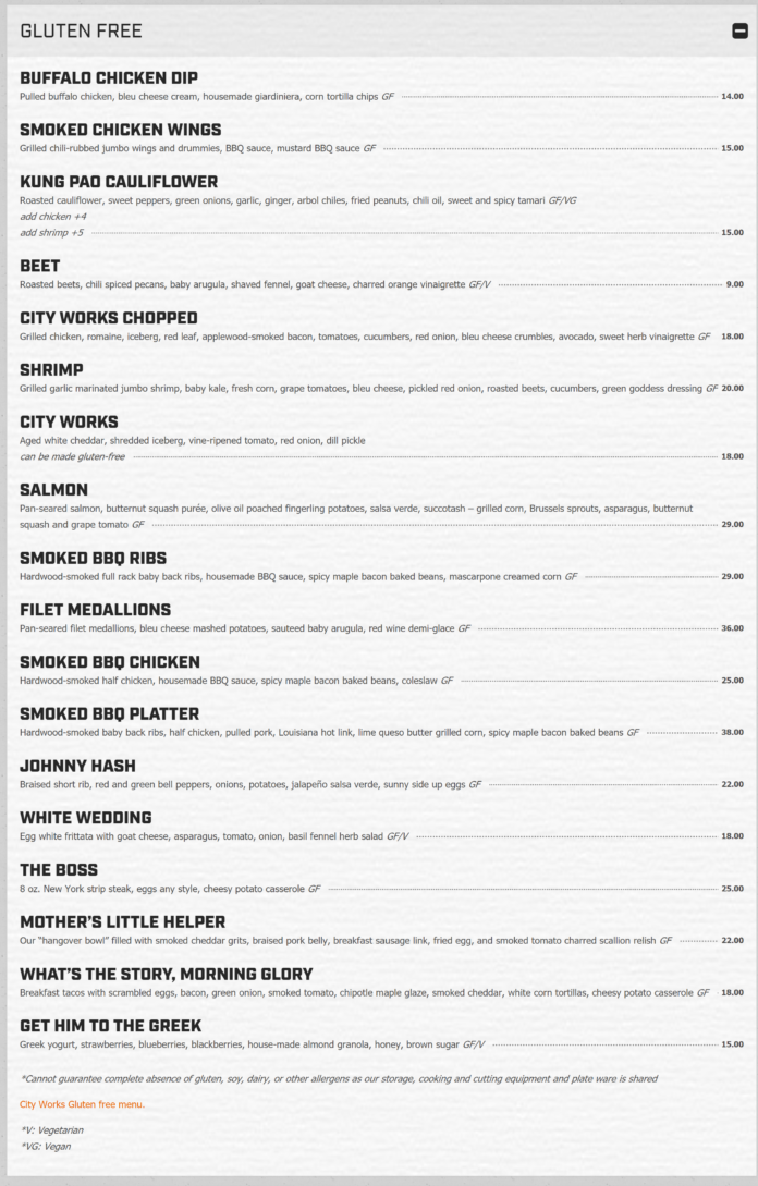 Full Menu Released for City Works Eatery & Pour House at Disney Springs ...