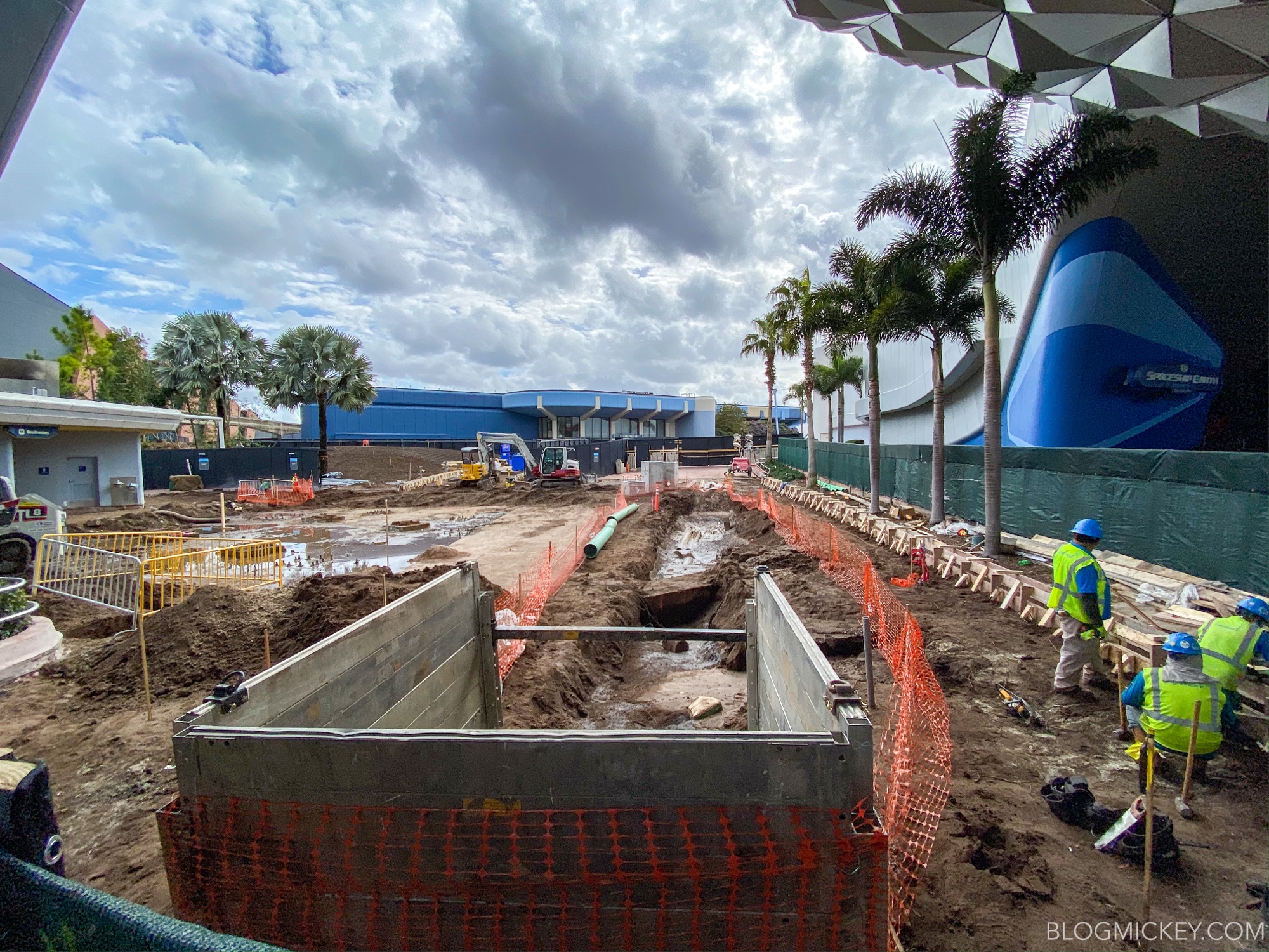 Update on Spaceship Earth Walkway Project at Epcot