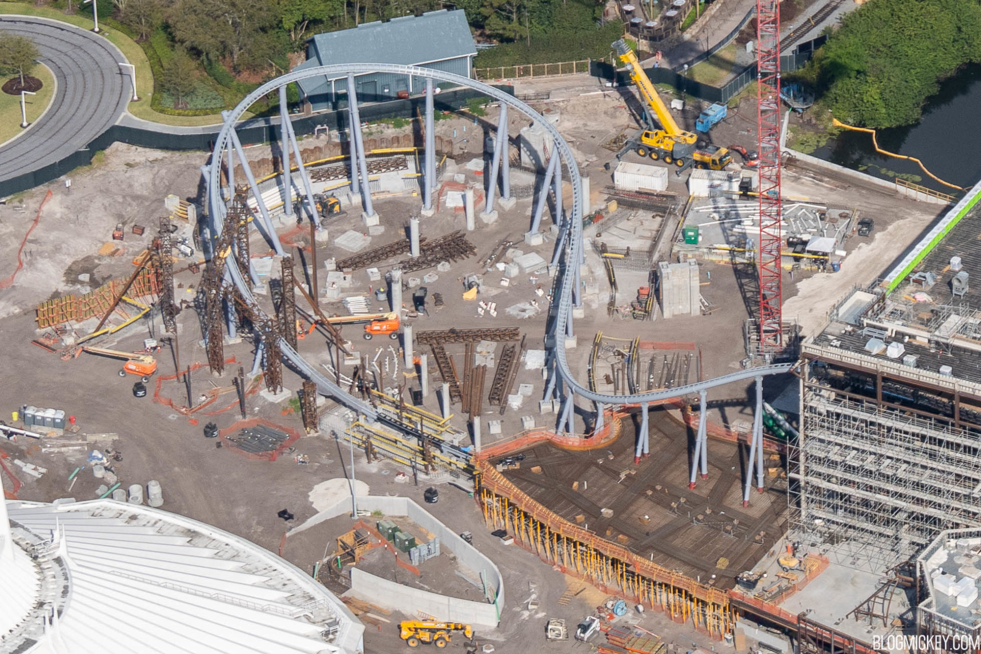 Aerial Photos of Tron Lightcycle Run Construction at Magic Kingdom ...