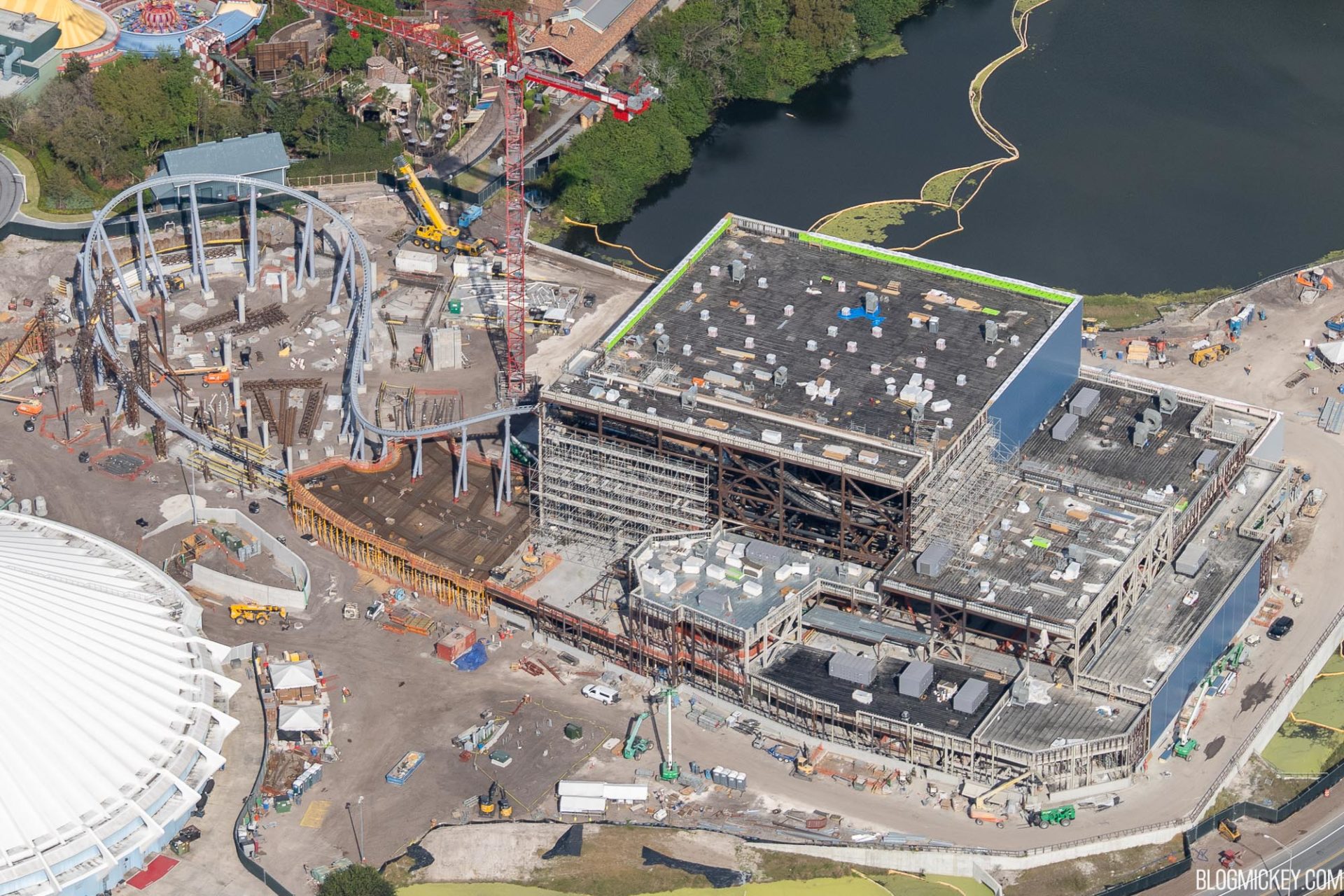 Aerial Photos of Tron Lightcycle Run Construction at Magic Kingdom ...