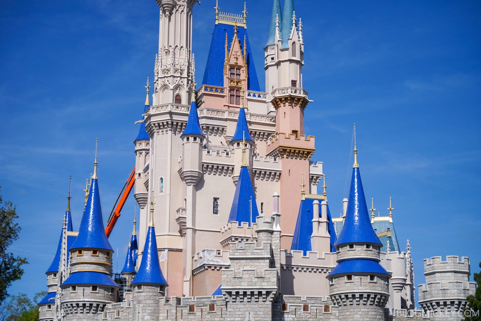 Latest Look at Cinderella Castle Repainting, Including Aerial Photos