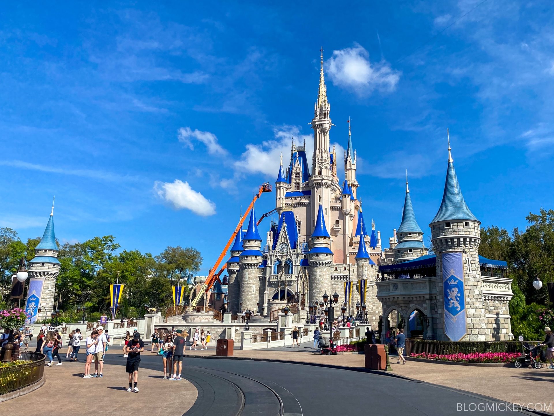 First Golden Accents, More Rose Pink for Cinderella Castle Repainting ...