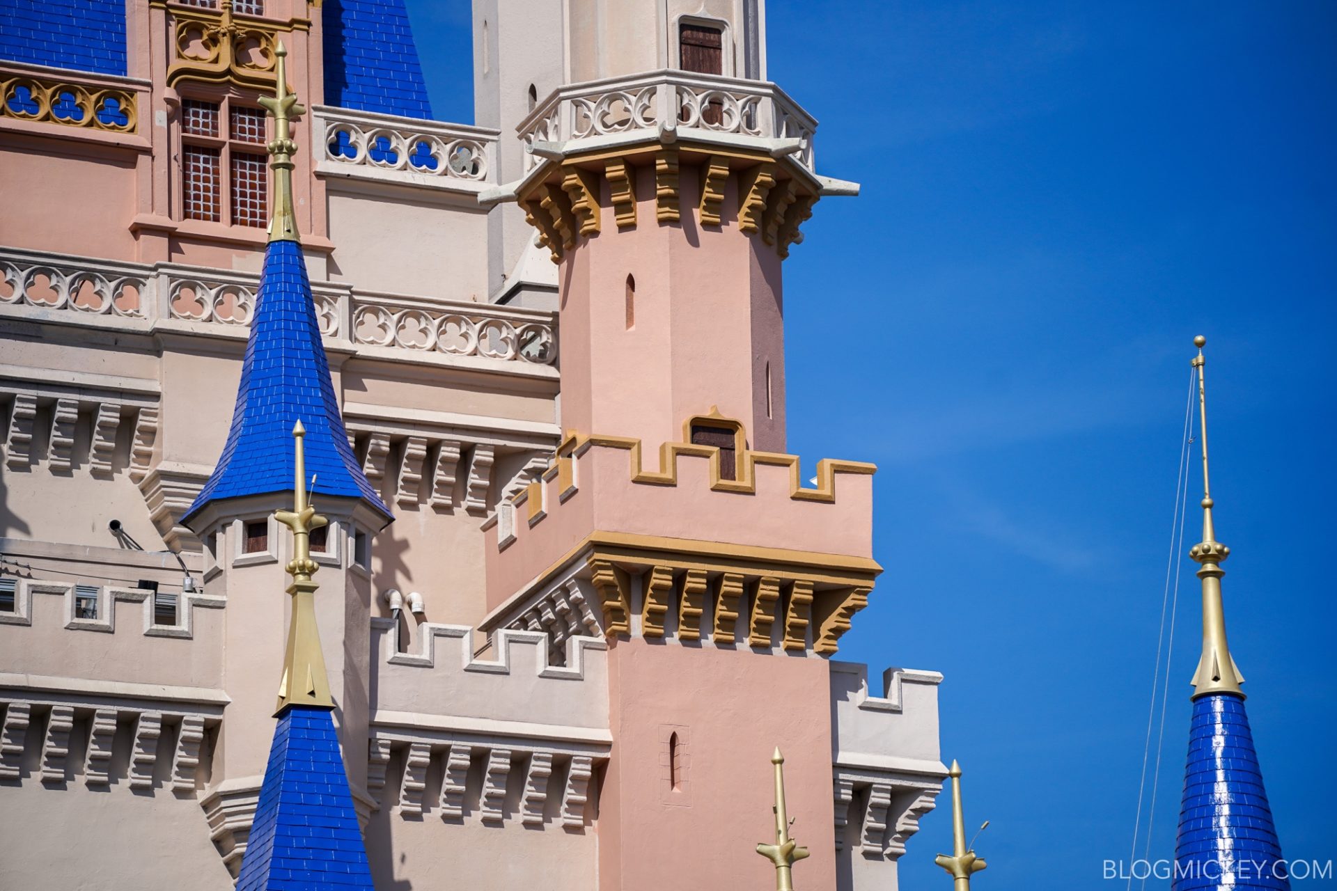 First Golden Accents, More Rose Pink for Cinderella Castle Repainting ...