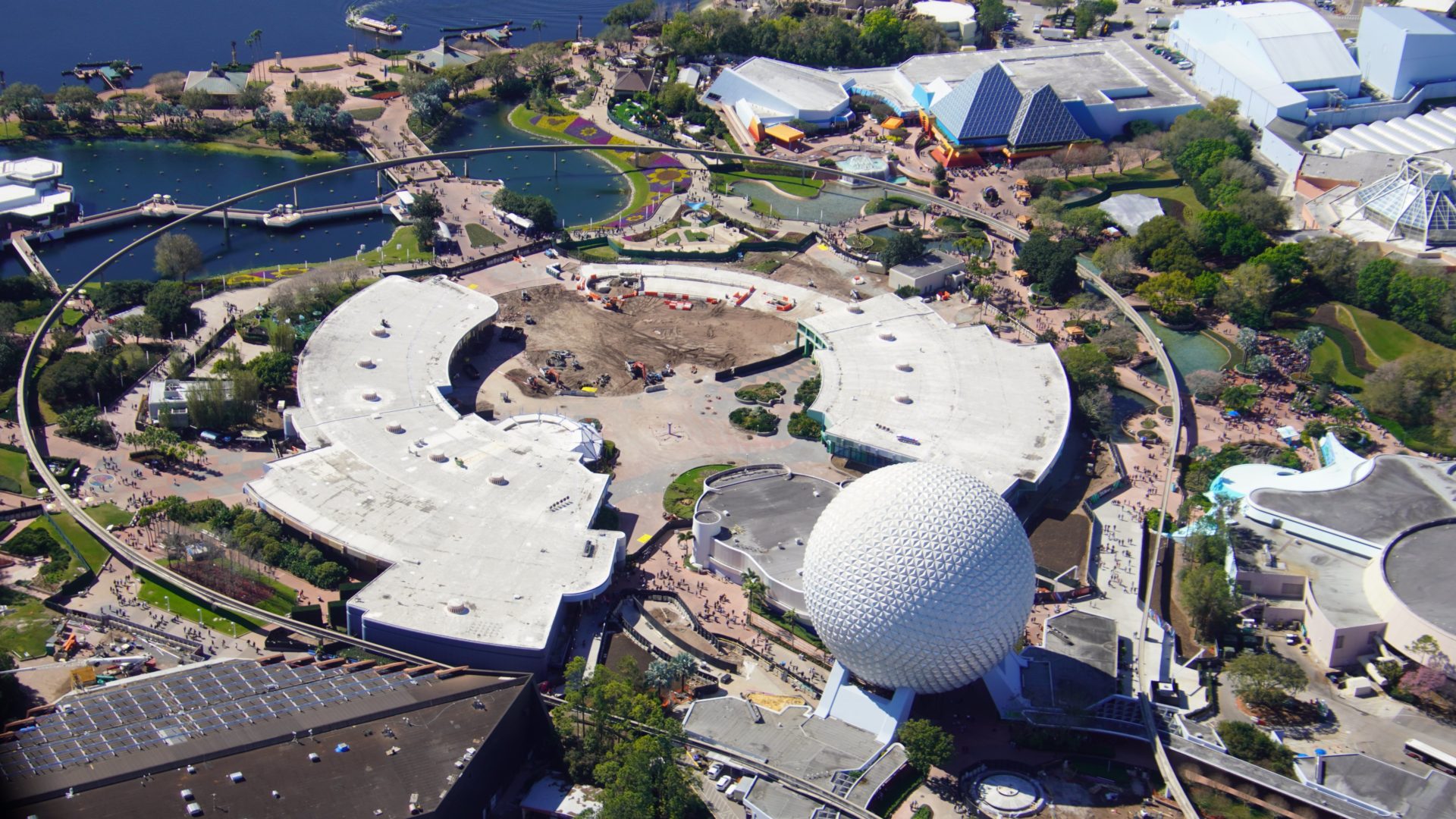 Latest Aerial Photos of EPCOT Future World Demolition