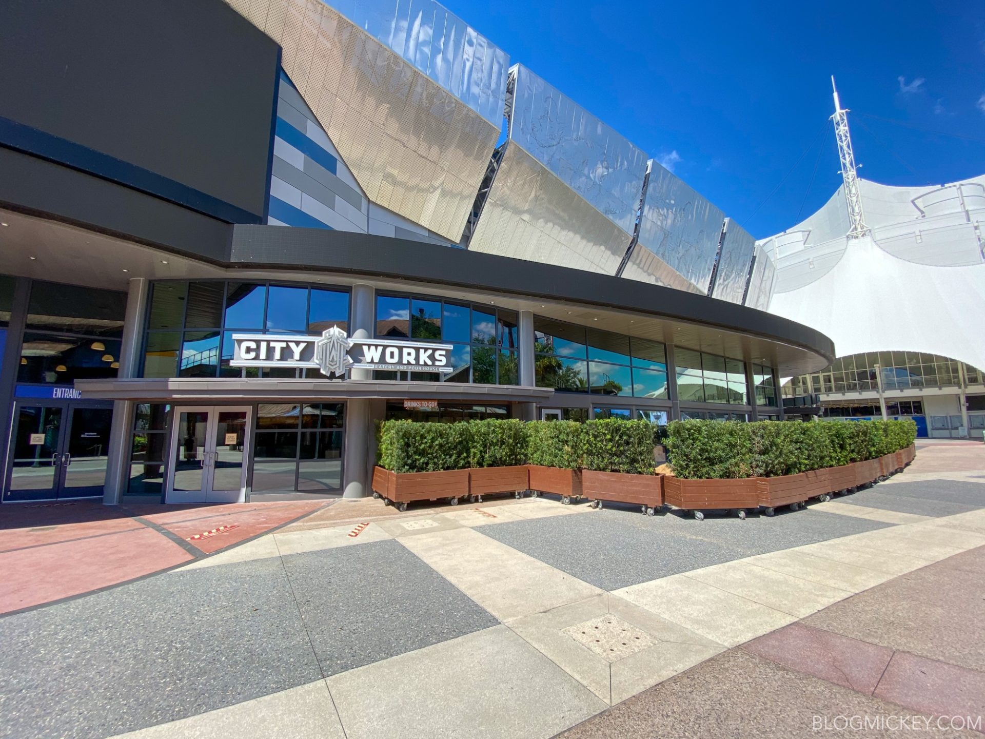 City Works Outdoor Seating Area Under Construction at Disney Springs