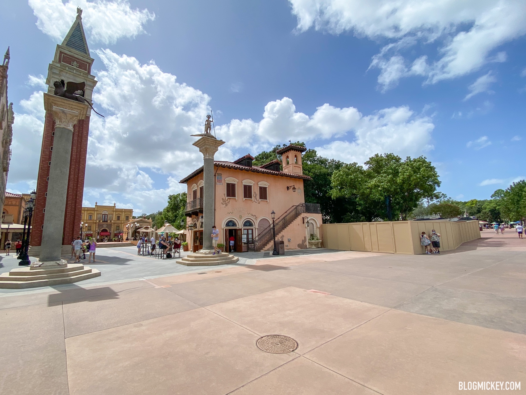 Construction Walls Installed in Italy Pavilion at EPCOT