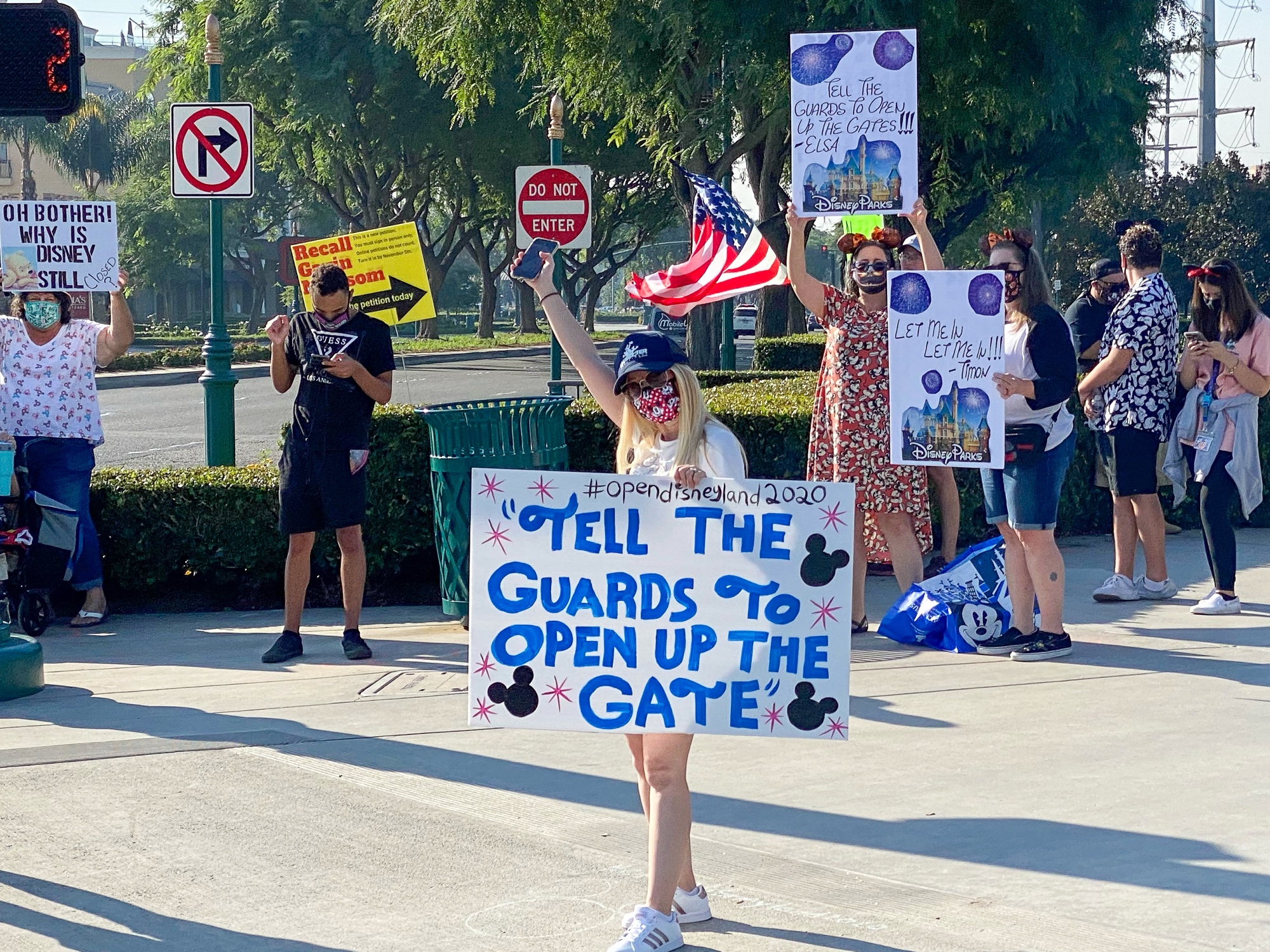 "Open Disneyland" Rally Taking Place in Front of Disneyland Today