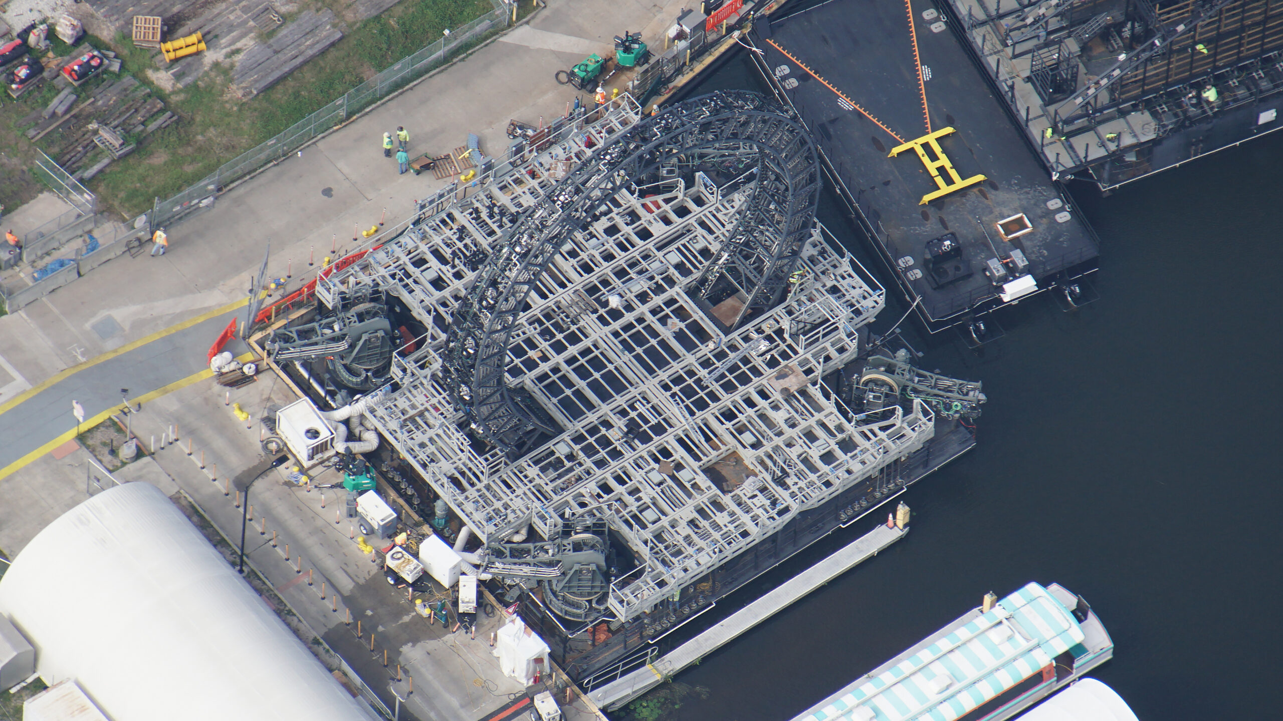 Aerial View of Continuing Backstage Work on HarmonioUS at EPCOT