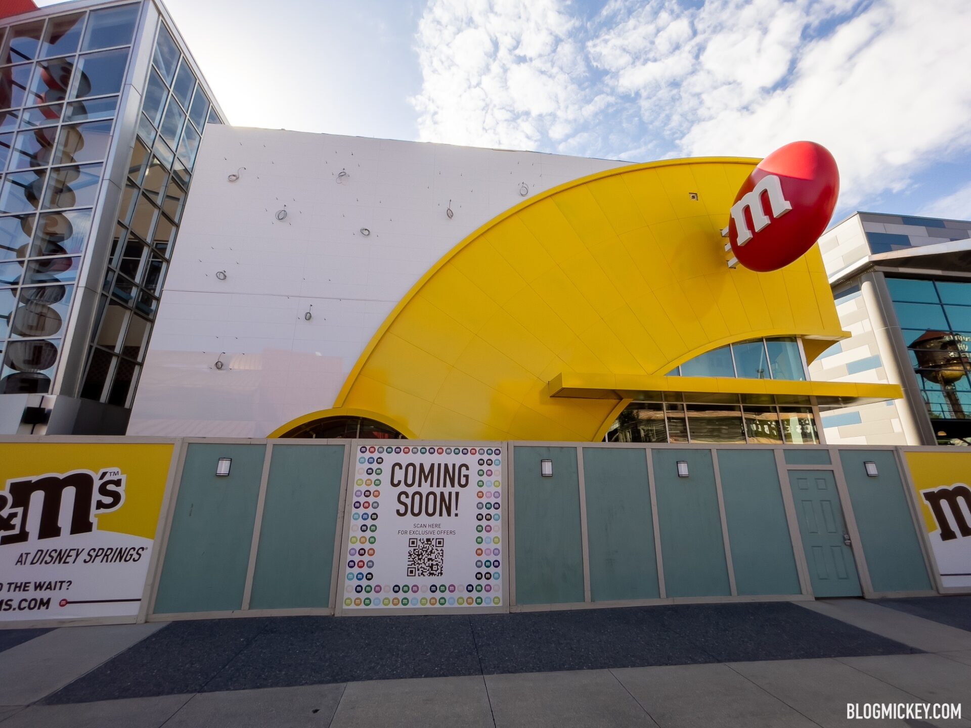 Giant M&M Candy Sign Installed as M&M's Store Makes Progress at Disney ...