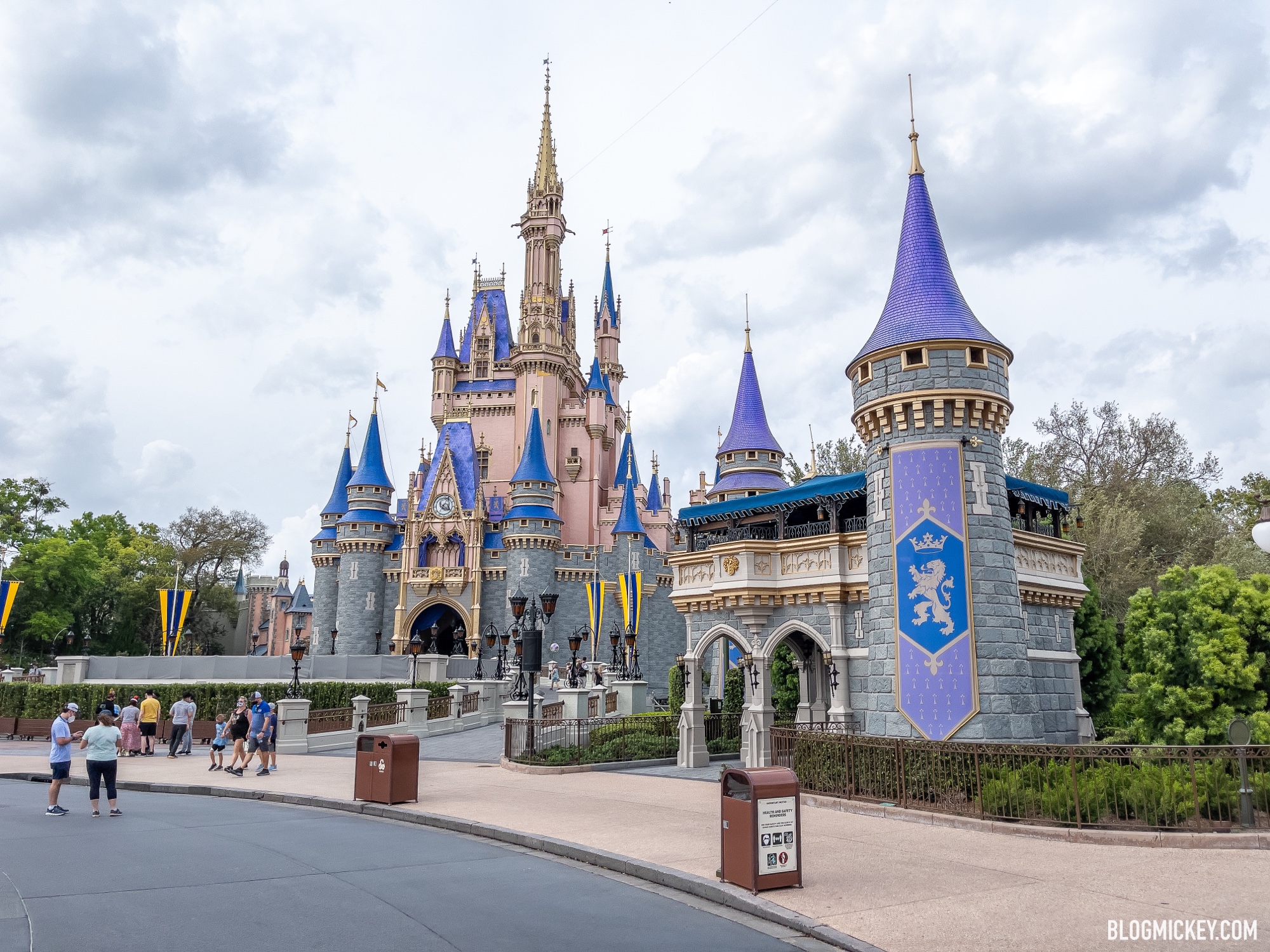Repainting of Faded Cinderella Castle Turrets Continues at Magic Kingdom