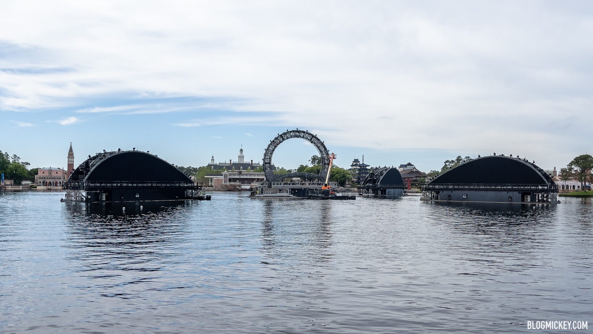 Third Harmonious Barge Arrives on World Showcase Lagoon at EPCOT