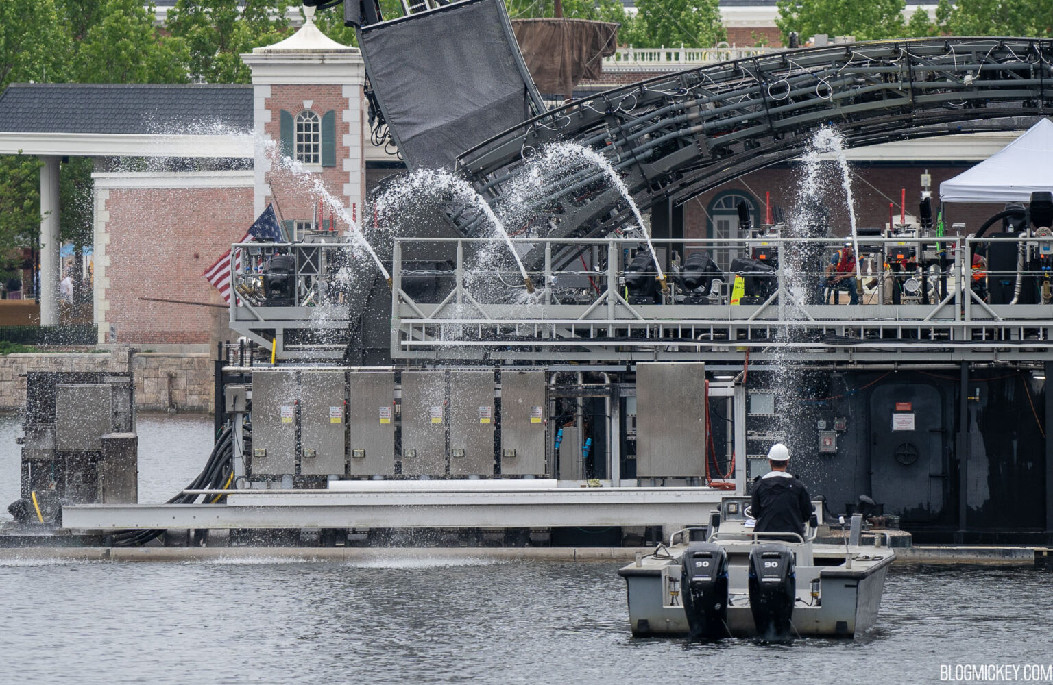 Harmonious Centerpiece Ring Daytime Fountain Effect Testing at EPCOT