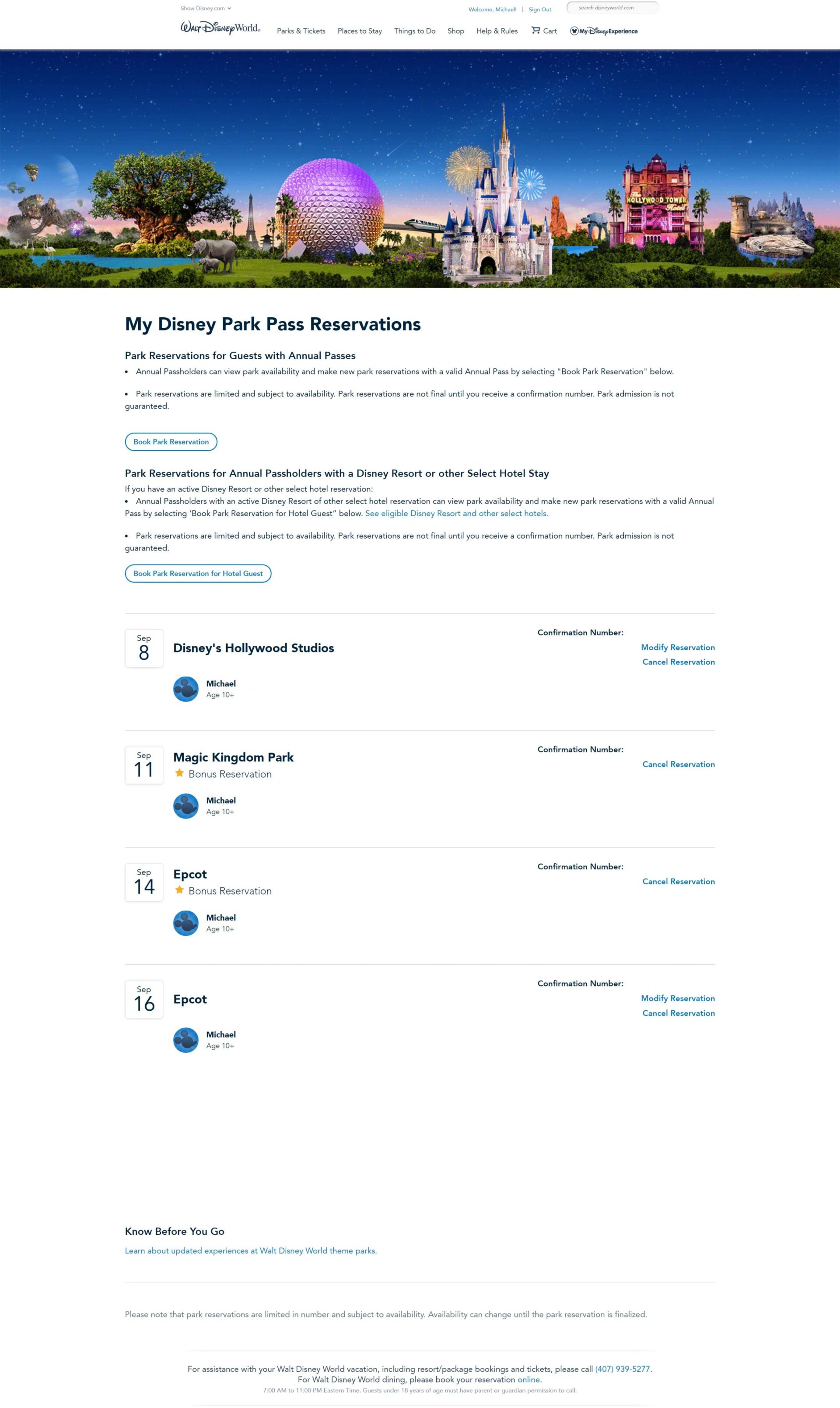 Disney Park Pass Reservation System Updated (New Limits, New Calendar ...