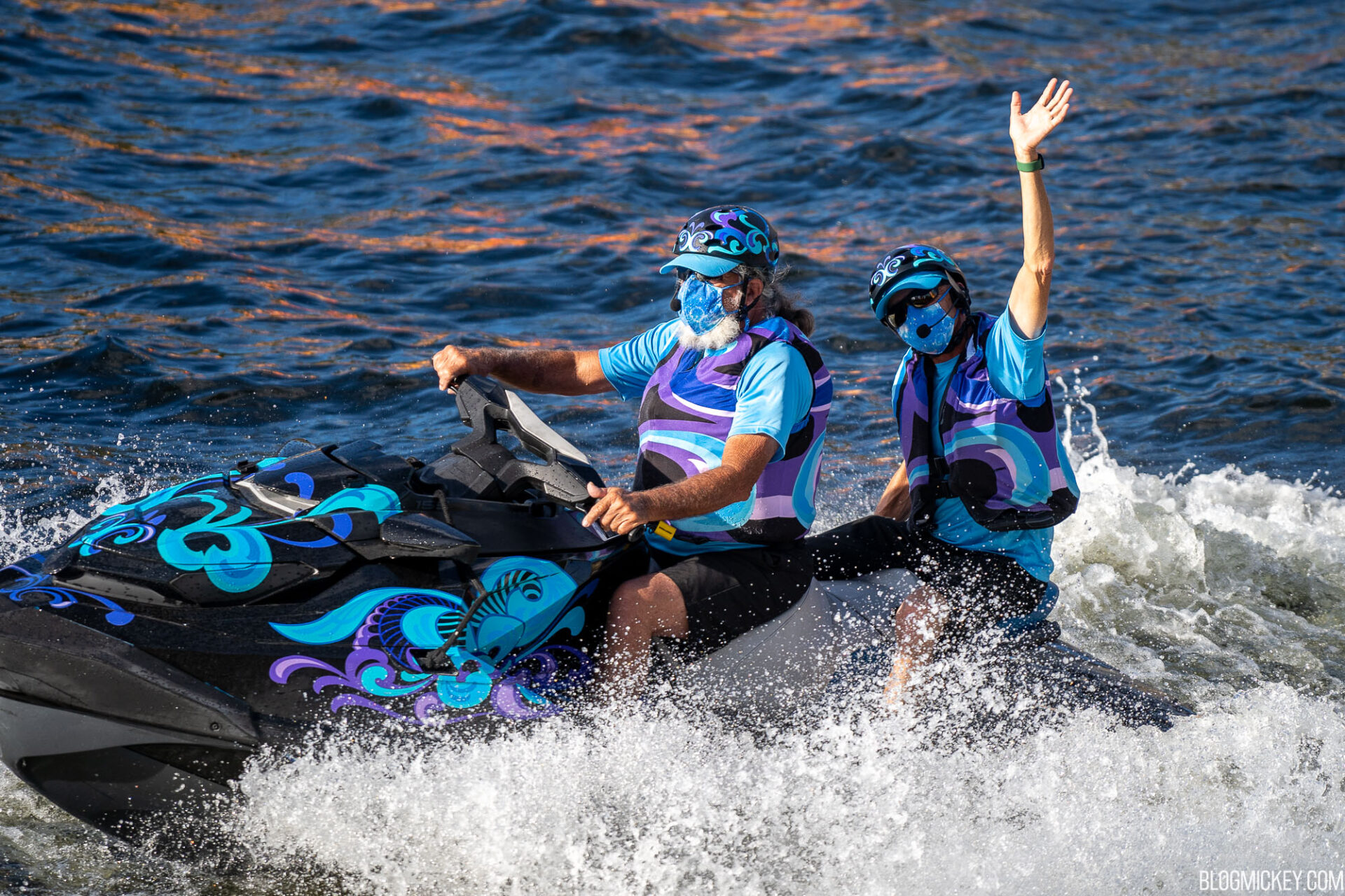 KiteTails Jet Ski Performers Mask Up at Disney's Animal Kingdom
