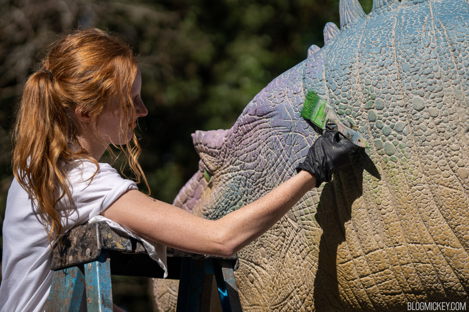 Rare Look at Repainting of Aladar Iguanodon at DINOSAUR Entrance in ...
