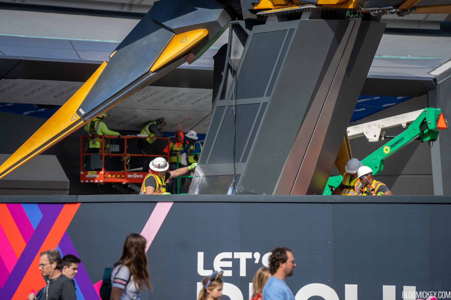 Scenic Detail Work Continues on Nova Corps Starblaster Ship at EPCOT