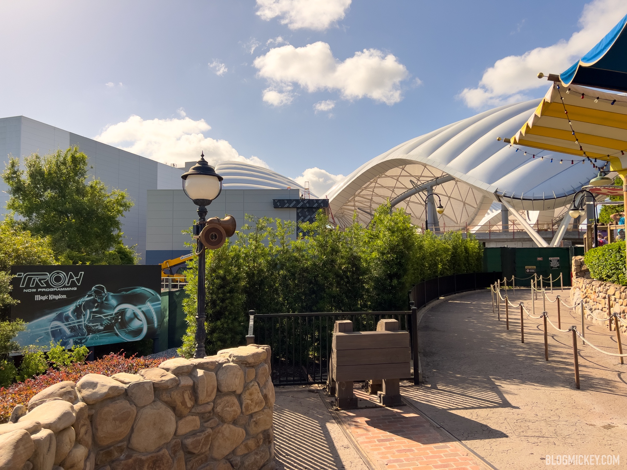 TRON Lightcycle Run Ride Roof Canopy Installation Complete at Magic Kingdom