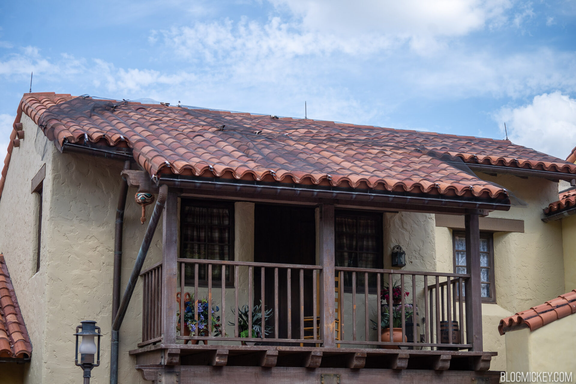 Netting Installed on Frontierland Rooftops to Secure Tiles at Magic Kingdom