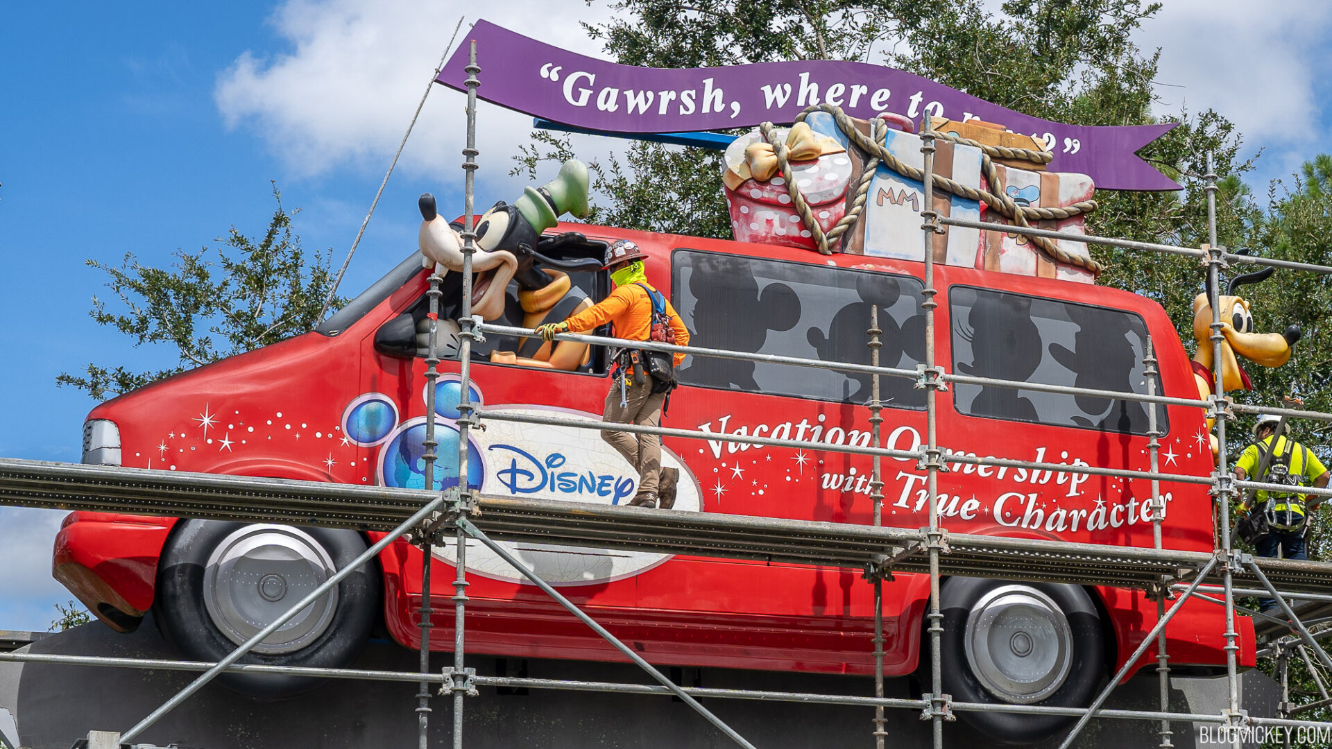 Work Underway on Another Roadside Billboard at Disney World