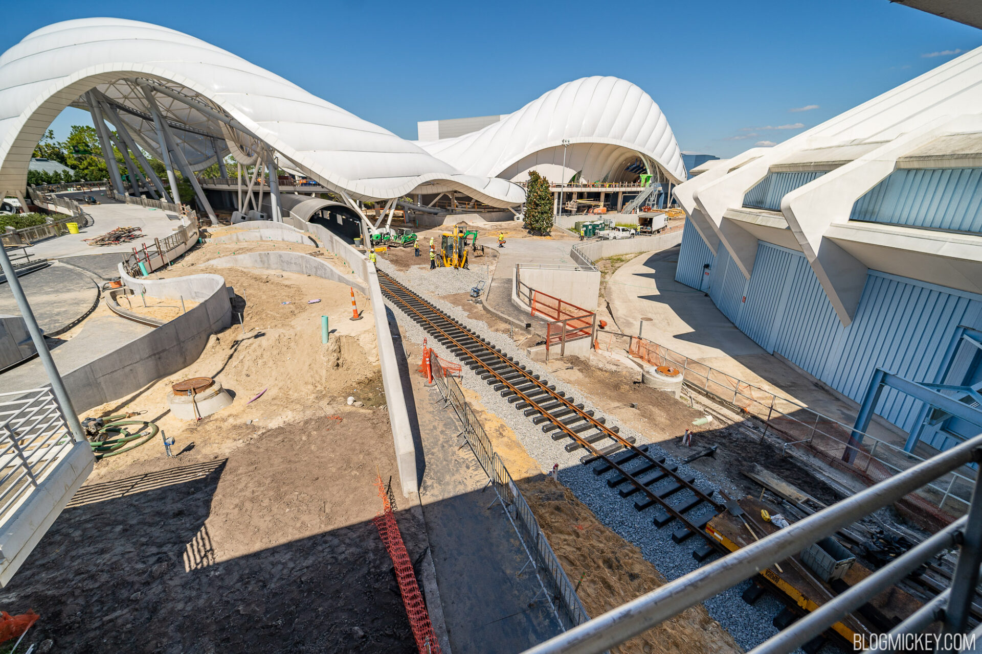 Railroad Track Installed at TRON Lightcycle Run Site for Return of Walt ...