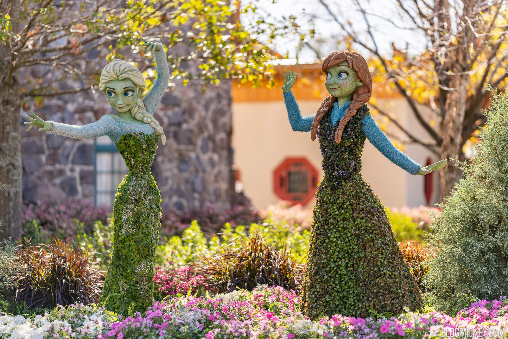 Refreshed Anna & Elsa Topiaries Join Returning Troll for 2023 EPCOT ...