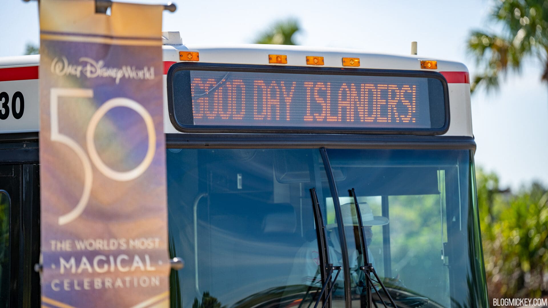 Disney World Buses Drop 50th Anniversary Messages