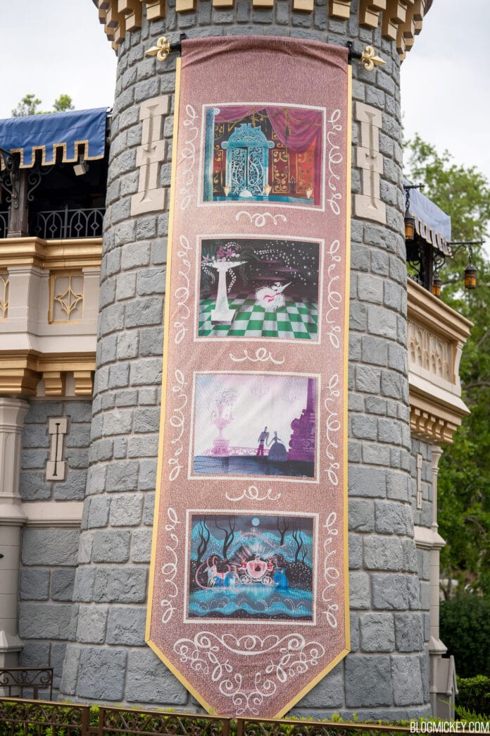 Vibrant Banners Restored at Cinderella Castle, Mary Blair Art Banners ...