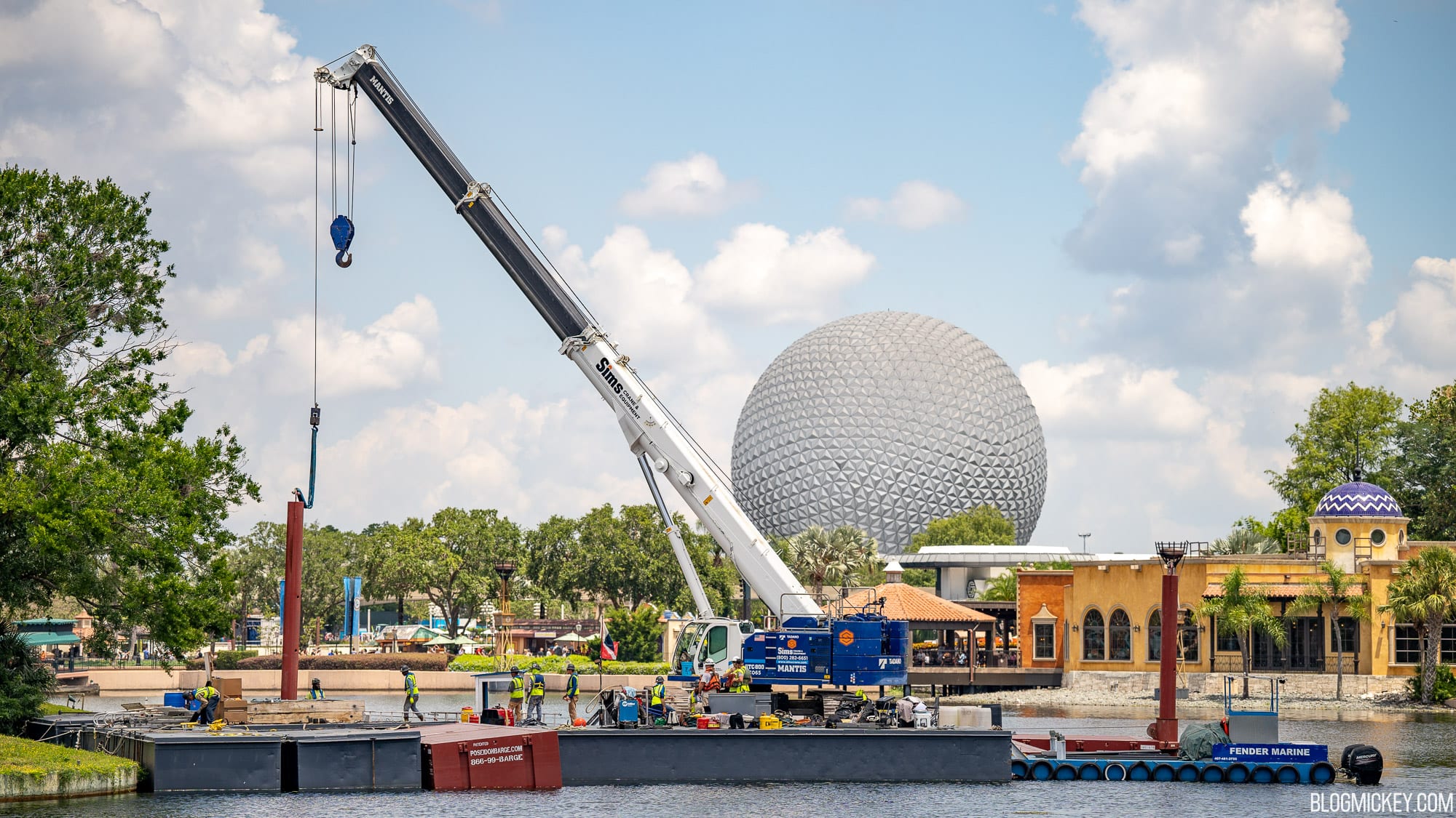 Heavy Machinery Moves Into World Showcase Lagoon for New EPCOT ...