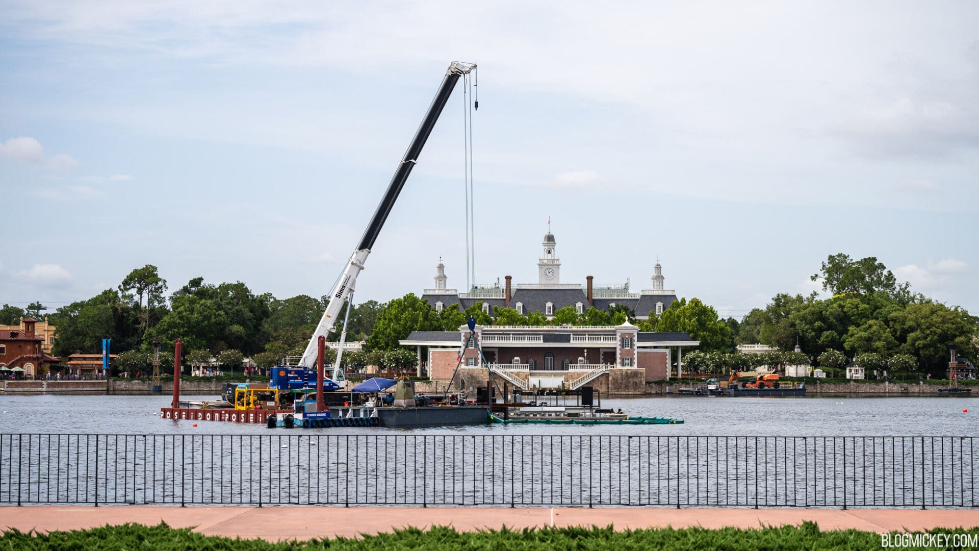 New Construction Underway in World Showcase Lagoon at EPCOT
