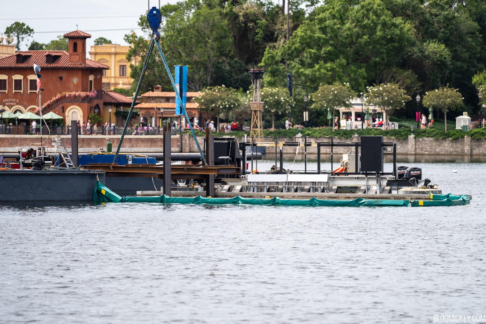 New Construction Underway in World Showcase Lagoon at EPCOT