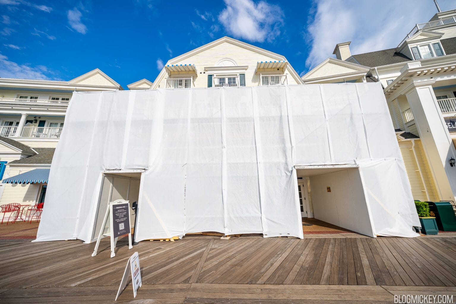 Scaffolding & Scrims Installed at BoardWalk Deli