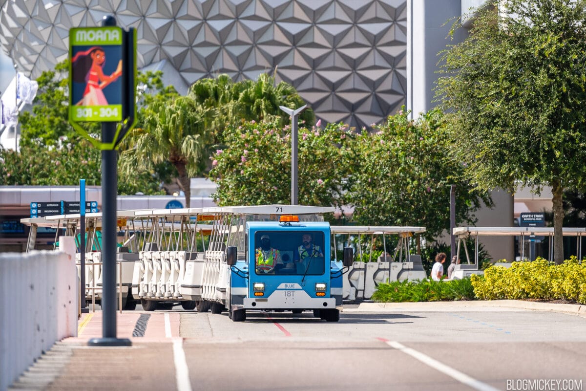 Parking Lot Tram Testing Underway at EPCOT