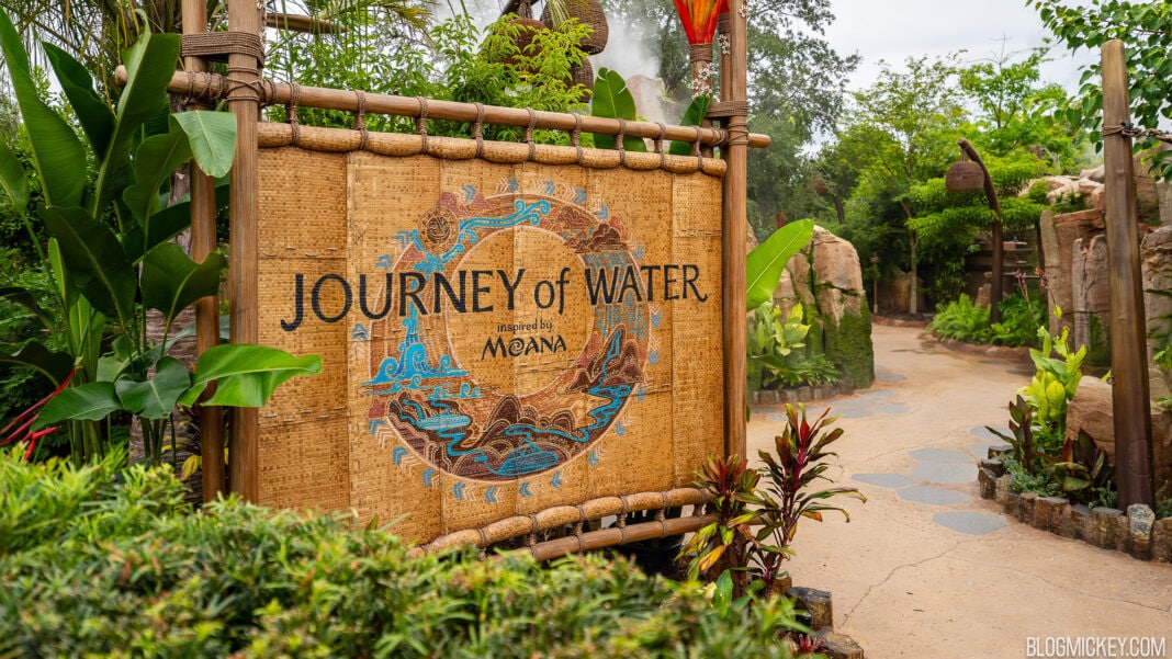 FIRST LOOK: Journey of Water - Inspired by Moana Attraction Sign at EPCOT