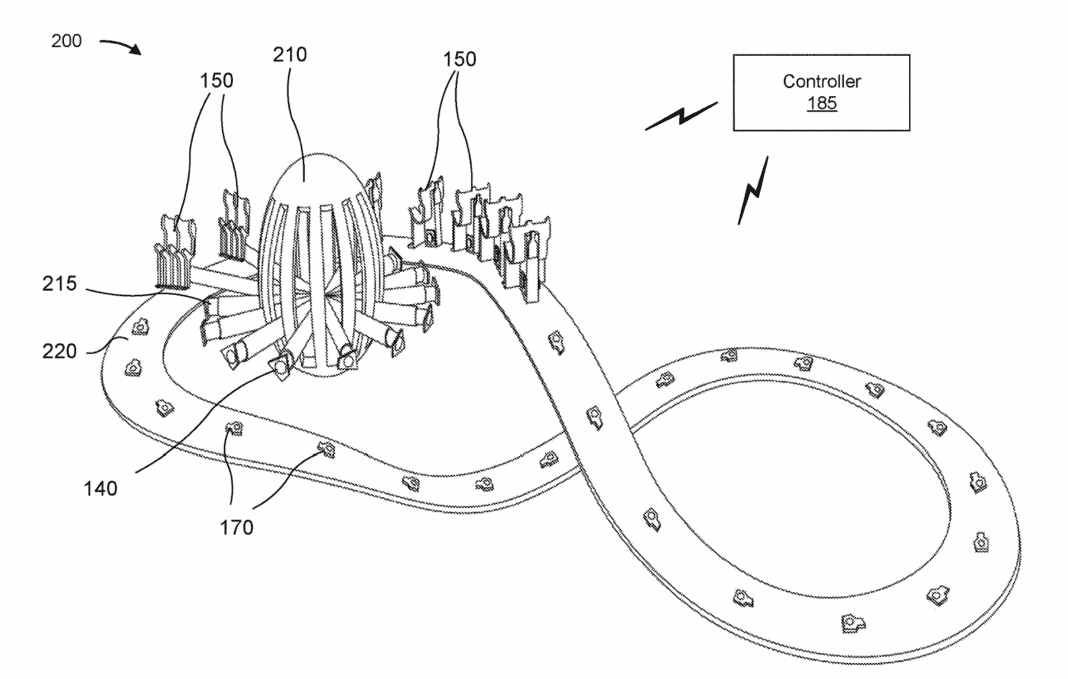Disney Patents Robotic Transfer of Ride Vehicles Between Two Different ...