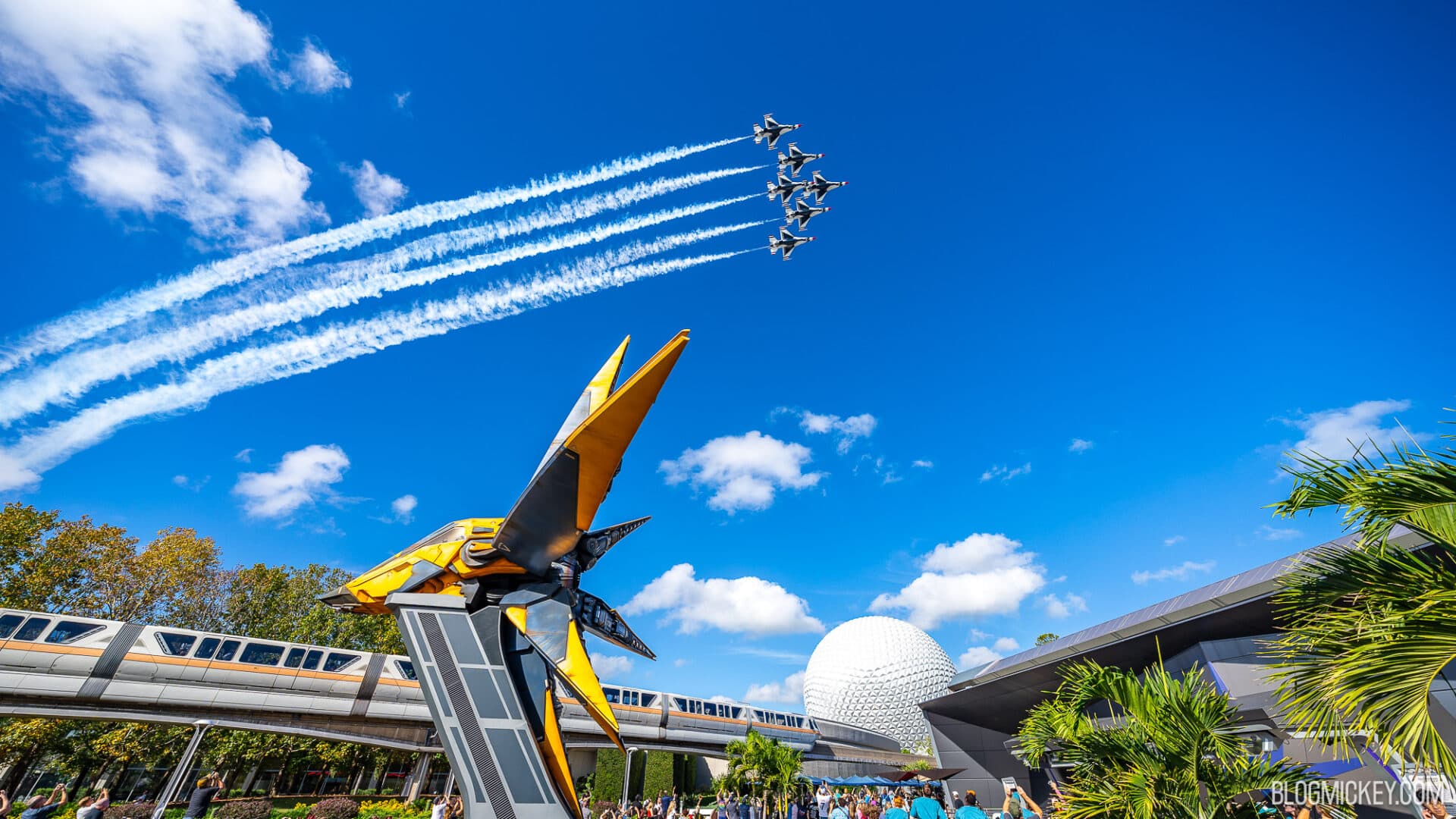 PHOTOS, VIDEO: U.S. Air Force Thunderbirds Flyover at EPCOT