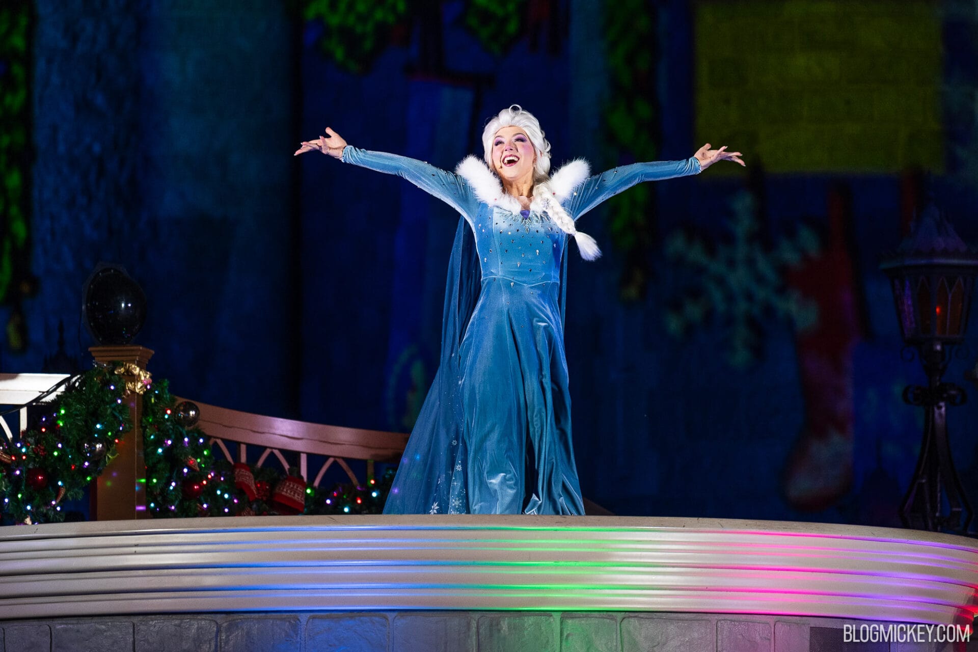 PHOTOS, VIDEO: Frozen Holiday Surprise Castle Show Debuts at Magic Kingdom
