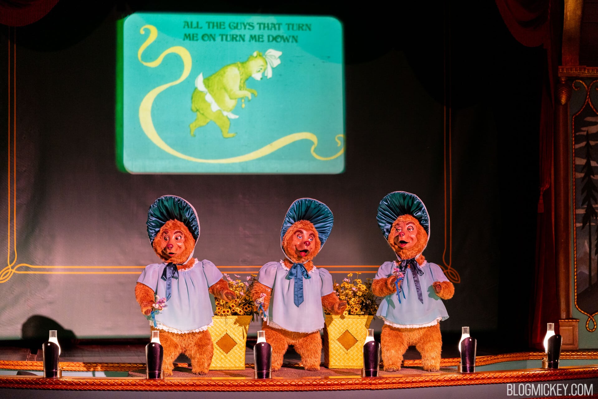 Before & After Look at the Country Bear Musical Jamboree Costume Changes