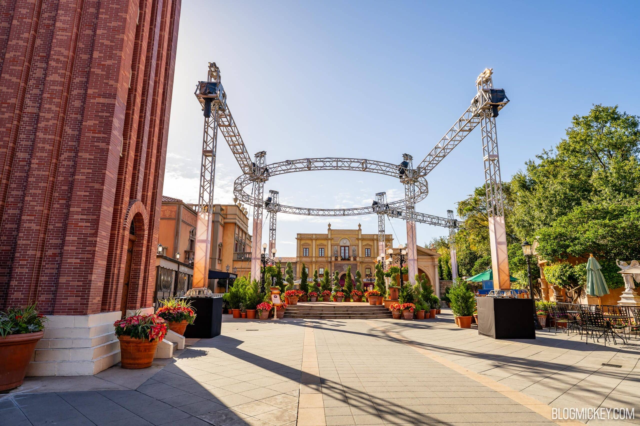 Preparations Underway for New Year's Eve Rave at EPCOT's Italy Pavilion