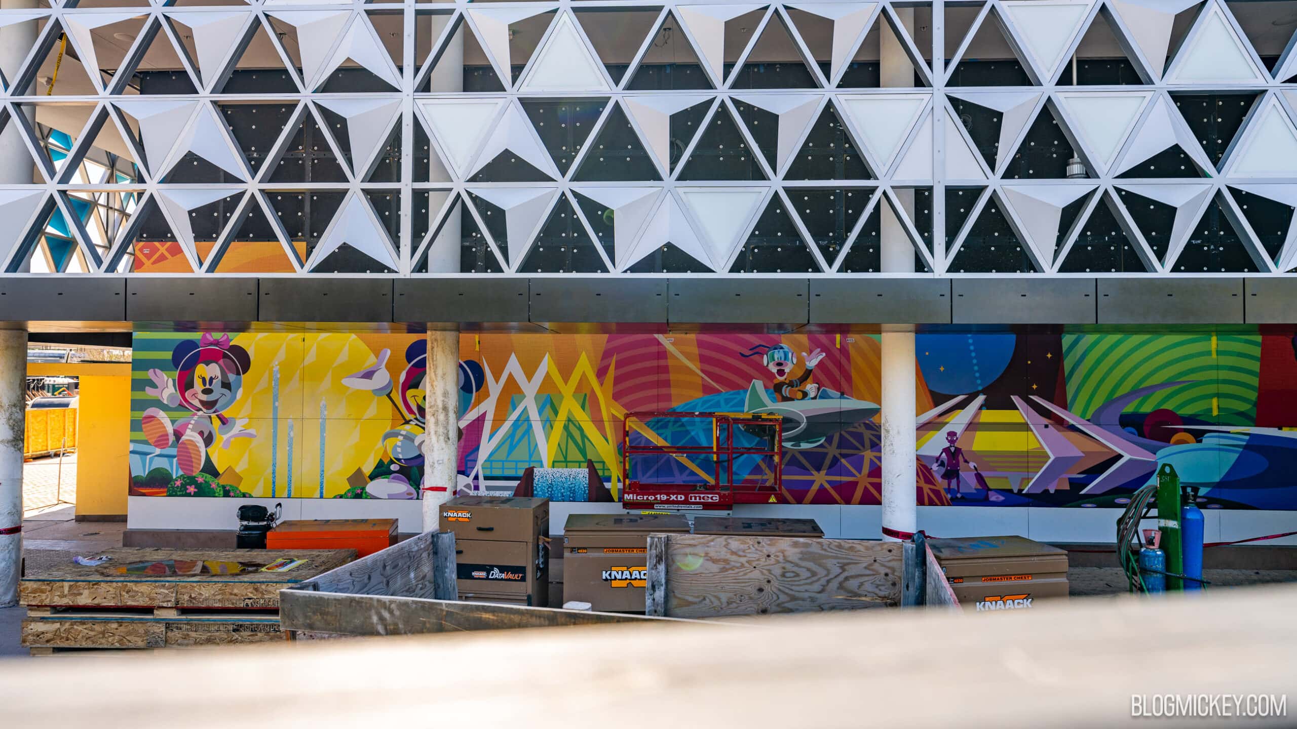 Mickey & Friends Mural Installation Begins at CommuniCore Hall in EPCOT