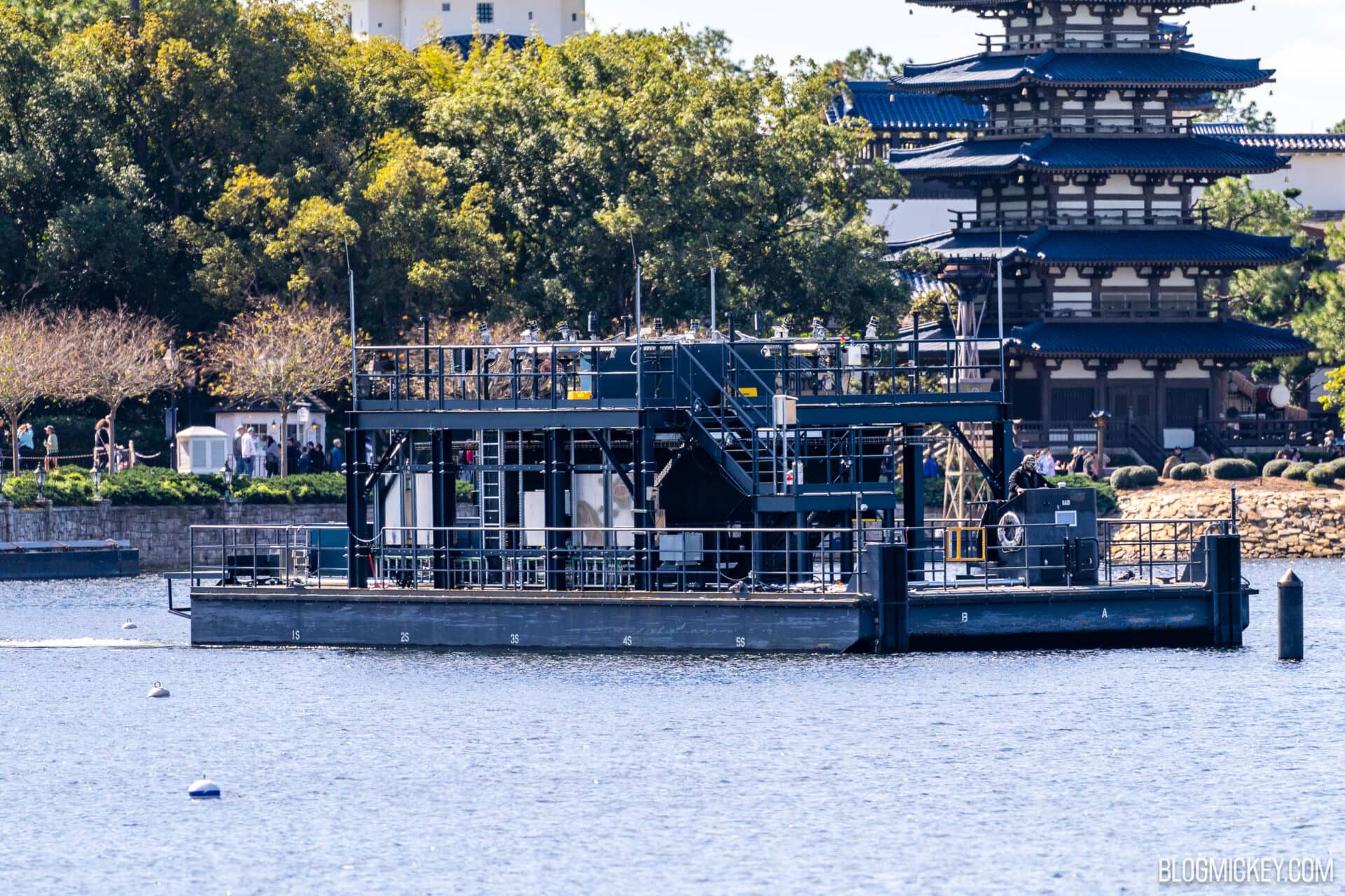 Empty Lagoon: All Luminous Hardware Moved Out of World Showcase Lagoon
