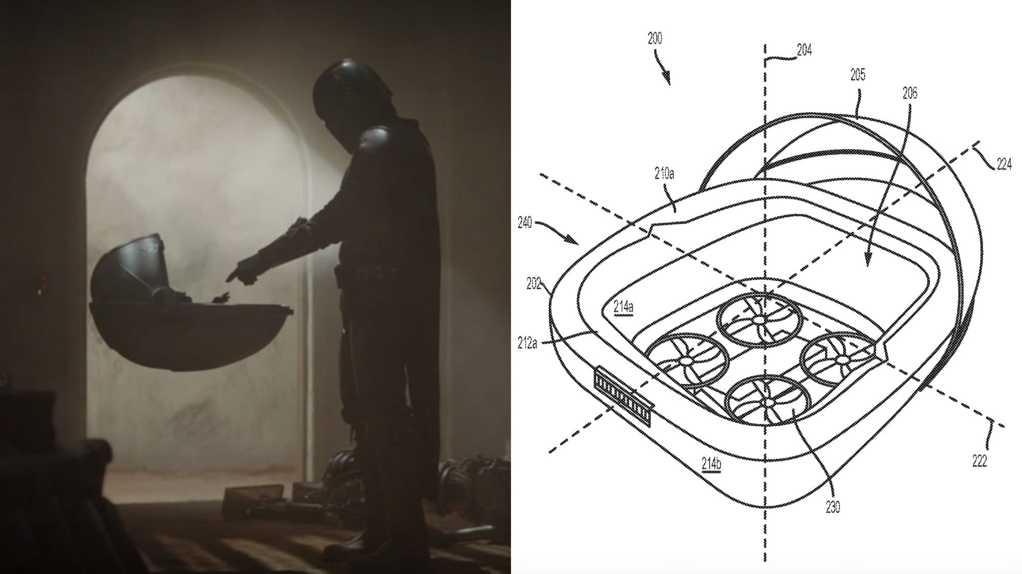Disney Patents Star Wars Hovering Pram-Style Drone System