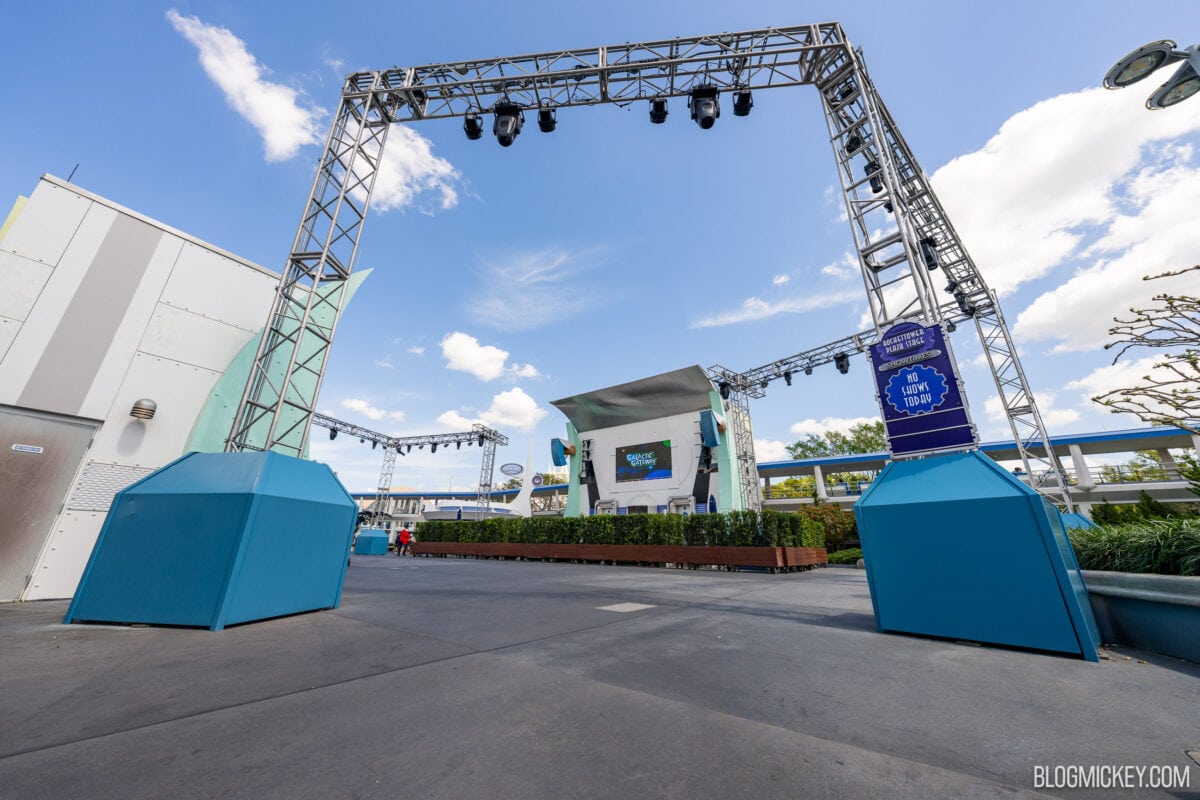 New Color Scheme at Rockettower Plaza Stage in Magic Kingdom's Tomorrowland