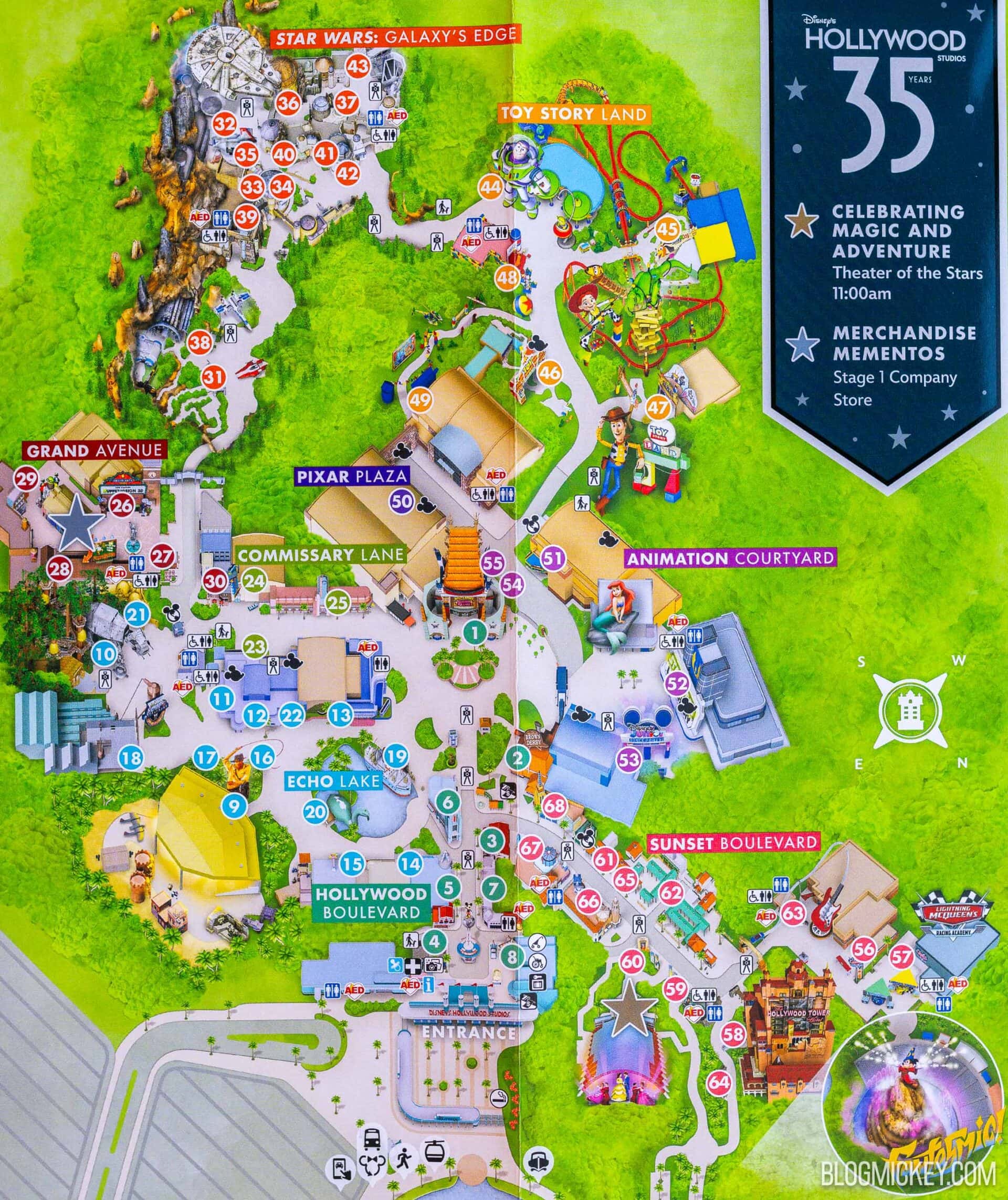 Disney’s Hollywood Studios 35th Anniversary Commemorative Park Map & Poster