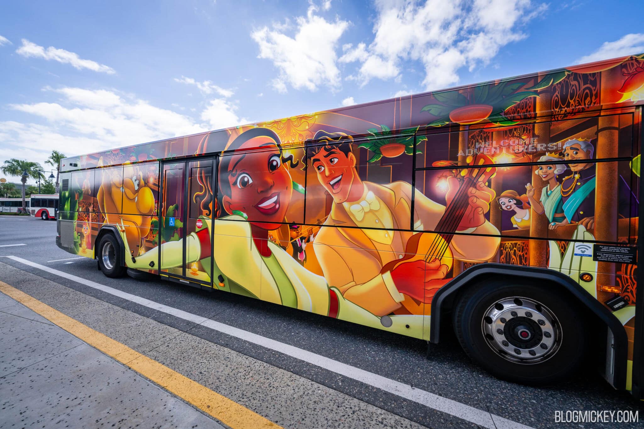 Princess and the Frog-Themed Bus Debuts at Walt Disney World